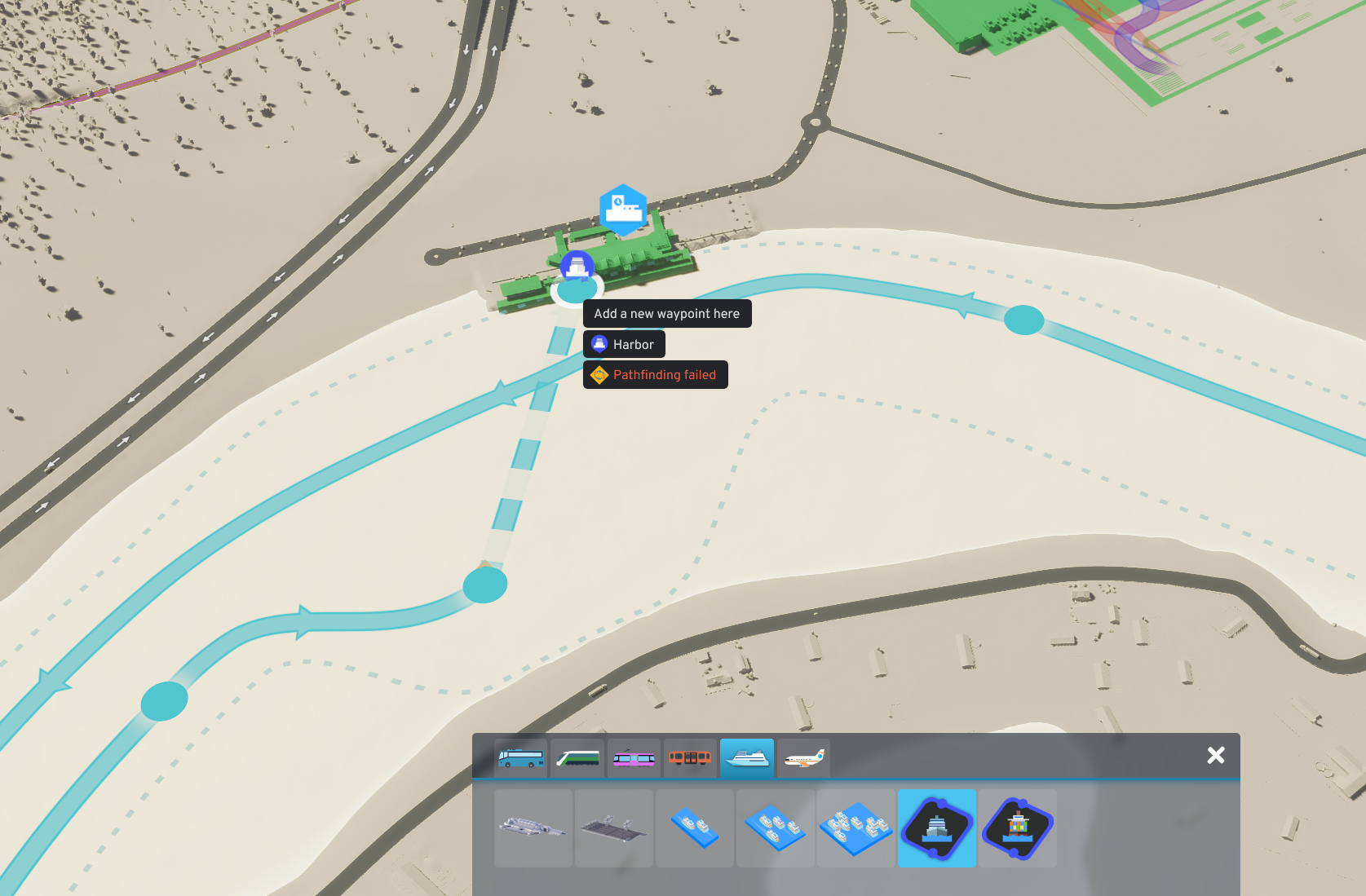 Pathfinding failed to and from Habor when creating Passenger Ship line | Paradox Interactive Forums